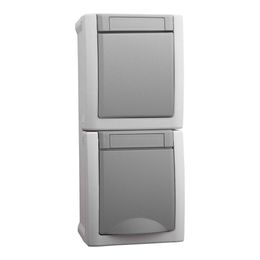 Panasonic Steckdose/Wechselsch-Kombi senkr.FR-AP IP54 gr 90591098-DE)