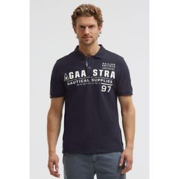 Poloshirt Gaastra, Herren, Gr. L, blau, Piqu&eacute;, Material: 100% Baumwolle, bedruckt, bestickt, regular fit normal, hoch geschlossener Ausschnitt, eingesetzt B&uuml;ndchen, Shirts, aus Baumwolle