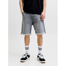 Jack & Jones Jeansbermudas JACK & JONES "JJITONY JJASHER I.K SHORTS GE 731 SN", Herren, Gr. L, N-Gr, grau denim, Denim/Jeans, Obermaterial: 44% Baumwolle, 28% Viskose, 27% Polyester, 1% Elasthan, leichte Abriebeffekte, kniefrei, Jeans, Baumwollmischung