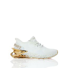 Laufschuh Plein Sport "Thunder Force Genx", Damen, Gr. 44, Normalschaft, wei&szlig; (0116, wei&szlig;, gold), Schuhe Laufschuh