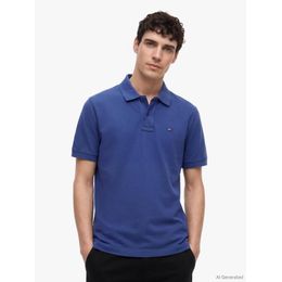 Poloshirt Tommy Jeans "TJM REGULAR FIT", Herren, Gr. 4XL, blau storm, Jersey, Obermaterial: 100% Baumwolle, regular fit normal, Rundhals, eingesetzt angesetztes B&uuml;ndchen, Shirts
