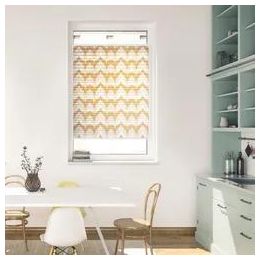 Plissee LICHTBLICK ORIGINAL "Plissee Klemmfix, ohne Bohren, blickdicht, Boho Zig Zag - Gelb", gelb (gelb, wei&szlig;, wei&szlig;), B:90cm H:130cm, Obermaterial: 100% Polyester, Plissees