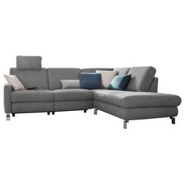 Ecksofa 3C Candy "Mainau modern und elegant, mit gutem Sitzkomfort, L-Form", grau, B:257cm H:89cm T:220cm, Struktur ( 100% Polyester);Luxus-Microfaser weich: 98% Polyester, 2% Nylon, ;Struktur weich (mit Wasser zu reinigen): 16% Baumwolle, 79% Polyester, 5% Polyacryl, Sofas, Ecksofa, wahlweise mit elektrischer Relaxfunktion, Federkern