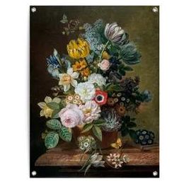 Poster Reinders "Stillleben mit Blumen", gr&uuml;n (farbe bild(er): gr&uuml;n), B:60cm H:80cm T:0,1cm, Leinwand, Bilder, Poster