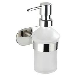 Seifenspender Wenko "Orea", bunt (wei&szlig;, silberfarben), Edelstahl, Dosierspender, Seifenspender, 300 ml Fassungsverm&ouml;gen, Halterung aus rostfreiem Edelstahl