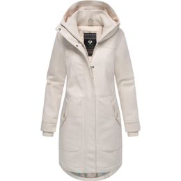Wintermantel Ragwear "Jannisa Coat", Damen, Gr. 4XL (48), beige (ecru), Obermaterial: 100% Polyester. Innenfutter: 100% Polyester. Wattierung: 100% Polyester, tailliert ca. Mitte Oberschenkel, hoch geschlossener Ausschnitt, &Auml;rmel ohne &Auml;rmelschlitz Rippstrickb&uuml;ndchen mit Druckknopf, M&auml;ntel Wintermantel, Klassischer Damen Kurzmantel mit Kapuze