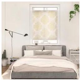 Plissee LICHTBLICK ORIGINAL "Plissee Klemmfix, ohne Bohren, blickdicht, Stripy Boho Drop India", beige (beige, wei&szlig;, wei&szlig;), B:80cm H:130cm, Obermaterial: 100% Polyester, Plissees