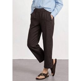 Stoffhose Cecil, Damen, Gr. 34, L&auml;nge 26, espresso braun, Stoff, 100% Leinen, unifarben, loose fit 7/8-L&auml;nge, Hosen Stoffhose, mit Wide Legs