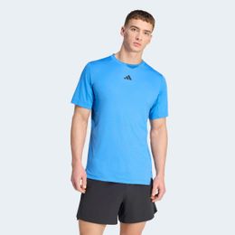 T-Shirt adidas Performance "D4T POWER TEE", Herren, Gr. L, blau (ray blau), Obermaterial: 100% Polyester, normal, Rundhals, Shirts T-Shirt