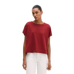 Marc O'Polo Strickpullover MARC O'POLO "mit &uuml;berschnittener Schulter", Damen, Gr. M, tall poppy, Obermaterial: 90% Baumwolle, 10% Leinen, unifarben, Rundhals, Pullover Strickpullover