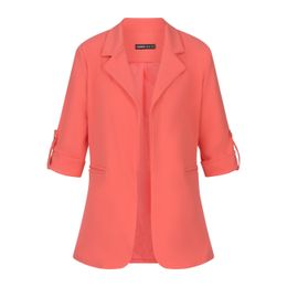 Allwetterjacke CLOUD 5IVE "CLOUD 5IVE Turn-Up 3/4 Sleeve Blazer", Damen, Gr. XS, coral, 95% Polyester, 5% Elasthan, unifarben, relaxed fit, amerikanischer Ausschnitt, Jacken