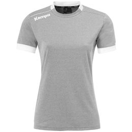 T-Shirt Kempa "Shirt PLAYER TRIKOT WOMEN", Damen, Gr. L, schwarz (schwarz grau melange, wei&szlig;), Obermaterial: 100% Polyester PES., Shirts T-Shirt