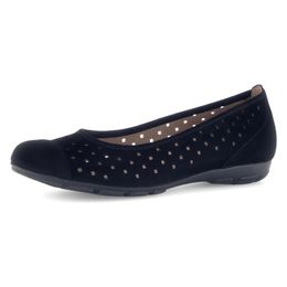 Ballerina Gabor, Damen, Gr. 36, schwarz, Nubukleder, unifarben, Schuhe Ballerina, Slipper, Businessschuh, Halbschuh mit Hovercraft Luftkammerlaufsohle, Topseller