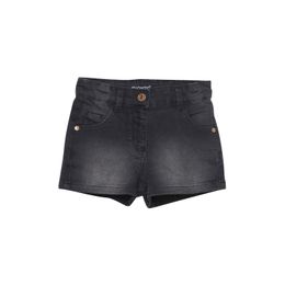 Shorts Minymo "Shorts MIShorts", M&auml;dchen, Gr. 104, N-Gr, grau (grau schwarz), Obermaterial: 80% Baumwolle CO. 19% Polyester PES. 1% Elasthan EL., Jeans Shorts