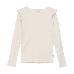 Longsleeve Minymo "Longsleeve MITshirt", M&auml;dchen, Gr. 104, beige (seedpearl), Obermaterial: 48% Baumwolle CO. 48% Modal CMD. 4% Elasthan EL., Blusen