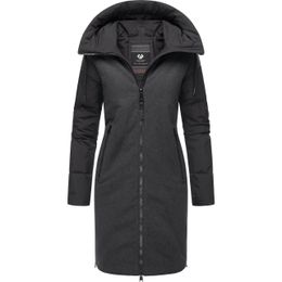 Wintermantel Ragwear "Jumana", Damen, Gr. L (40), schwarz, Obermaterial: 100% Polyester. Futter: 100% Polyester. Wattierung: 100% Polyester, gerade ca. Mitte Oberschenkel, hoch geschlossener Ausschnitt, &Auml;rmel ohne &Auml;rmelschlitz normaler Saum, M&auml;ntel Wintermantel, Damen Mantel aus modernem Materialmix mit Kapuze
