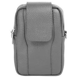 Umh&auml;ngetasche Samantha Look, Damen, Gr. B/H/T: 19cm x 10cm x 4cm onesize, grau, Leder, unifarben, Taschen Umh&auml;ngetasche, echt Leder, Made in Italy