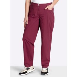 Webhose sheego, Damen, Gr. 46, Normalgr&ouml;&szlig;en, bordeaux, 97% Baumwolle, 3% Elasthan, unifarben, Hosen