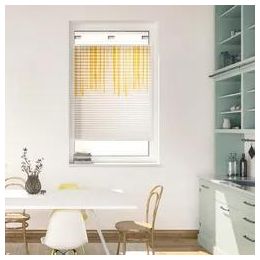 Plissee LICHTBLICK ORIGINAL "Plissee Klemmfix, ohne Bohren, blickdicht, Flowing Honey - Gelb", gelb (gelb, wei&szlig;, wei&szlig;), B:100cm H:130cm, Obermaterial: 100% Polyester, Plissees
