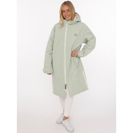 Kurzmantel Zwillingsherz "Oversize Windjacke ZH", Damen, Gr. L/XL, salbei, Web, Obermaterial: 100% Polyester, kontrastfarbene Details, unifarben, oversize knielang, ohne Ausschnitt, gerader Abschluss krempelbar,mit verstellbarem Klettverschluss, M&auml;ntel Kurzmantel, Kapuze, Rei&szlig;verschluss, seitliche Taschen, leicht wattiert