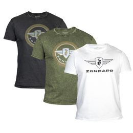Z&uuml;ndapp 3 Z&uuml;ndapp T-Shirt mit Print retro f&uuml;r Herren oder Damen S - XXL Dreierpack Basic Shirt unisex 100 % Baumwolle