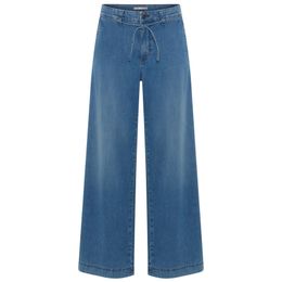Weite Jeans MAC "WENDY", Damen, Gr. 34, L&auml;nge 32, venice beach wash, Denim/Jeans, Obermaterial: 98% Baumwolle, 2% Elasthan, bequem lang, Jeans, mit Denim-Binde-G&uuml;rtel