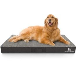 Knuffelwuff orthop&auml;dische Hundematte Ellenie aus Teddymaterial und Velours grau L