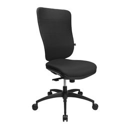 Topstar B&uuml;rostuhl, Synchronmechanik, Bandscheibensitz, Gestell schwarz, mit Polsterr&uuml;cken, schwarz