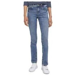 Straight-Jeans Tom Tailor "Alexa - Straight", Damen, Gr. 33, L&auml;nge 30, blau (random bleached blau), Denim/Jeans, Obermaterial: 98% Baumwolle, 2% Elasthan, unifarben, gerade lang, Jeans Straight-Jeans, in 5-Pocket-Form, Topseller