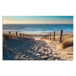 K&uuml;chenr&uuml;ckwand Artland "Weg zum Nordseestrand Sonnenuntergang", beige (naturfarben), B:80cm H:50cm, Aluminium, Spritzschutzw&auml;nde, Alu Spritzschutz mit Klebeband, einfache Montage