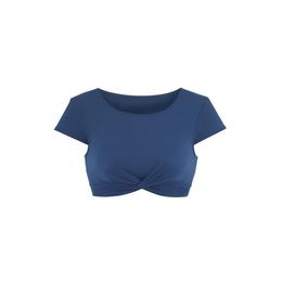 active by Lascana LASCANA ACTIVE Crop-Bikini-Top 'Oceana' rauchblau Gr. 40 Cup A/B. Mit Seitlichen St&auml;bchen. Nachhaltig.