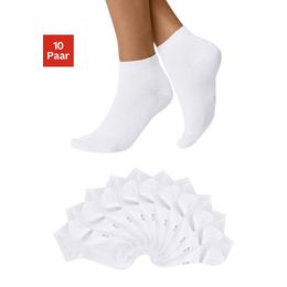 H.I.S. H.I.S Kurzsocken 'Damen Sport Basic Socken, Laufsocken ohne Frottee' wei&szlig; Gr. 35-38 f&uuml;r Damen. Elastisch. Nachhaltig.