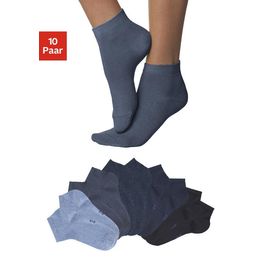 H.I.S. H.I.S Kurzsocken 'Damen Sport Basic Socken, Laufsocken ohne Frottee' mehrfarbig Gr. 39-42 f&uuml;r Damen. Elastisch. Nachhaltig.