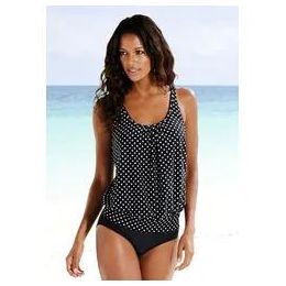 Oversize-Tankini Lascana, Damen, Gr. 36, N-Gr, schwarz-wei&szlig; (schwarz, wei&szlig;), Polyamid, gepunktet, Bikini-Sets, im modischen P&uuml;nktchen-Design