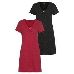 Vivance Dreams Nachthemd mehrfarbig Gr. 32/34 f&uuml;r Damen. Mit V-Ausschnitt. Figurumspielend. Nachhaltig.