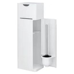 WC-Garnitur Wenko "Imon", wei&szlig;, B:20cm H:58,5cm L:15cm, Kunststoff, Reinigungsb&uuml;rsten, Stand WC-Garnitur