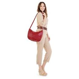 Shopper Samantha Look, Damen, Gr. B/H/T: 29cm x 24cm x 14cm onesize, rot, Leder, leicht gl&auml;nzend, unifarben, Taschen Shopper, echt Leder, Made in Italy