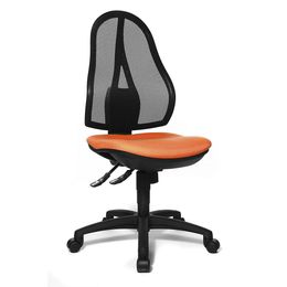 Topstar B&uuml;rostuhl OPEN POINT SY, ohne Armlehnen, Netzr&uuml;ckenlehne schwarz, Bezug orange