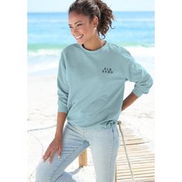 ELBSAND Sweatshirt 'Carisa' blau Gr. XXL (44) f&uuml;r Damen. Rundhals und Logodruck. Figurumspielend. Nachhaltig.