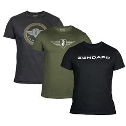 Z&uuml;ndapp 3 Z&uuml;ndapp T-Shirt mit Print retro f&uuml;r Herren oder Damen S - XXL Dreierpack Basic Shirt unisex 100 % Baumwolle