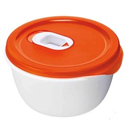 Rotho Mikrowellen-Beh&auml;lter "Clever" 0,8 l wei&szlig;/rot 16 x 16 x 8,5 cm