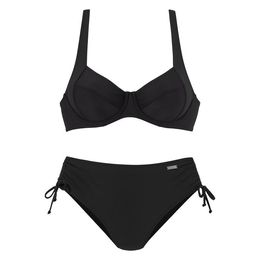 Lascana Set: B&uuml;gel-Bikini 'Annelie' schwarz Gr. 46 Cup B. Mit B&uuml;gel