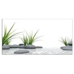 K&uuml;chenr&uuml;ckwand Artland "3 D Steine", wei&szlig;, B:100cm H:50cm, Aluminium, Spritzschutzw&auml;nde, Alu Spritzschutz mit Klebeband, einfache Montage