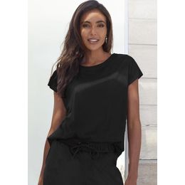 French Connection T-Shirt schwarz Gr. 32/34 f&uuml;r Damen. Rundhals und Logostickerei. Bequem. Nachhaltig.