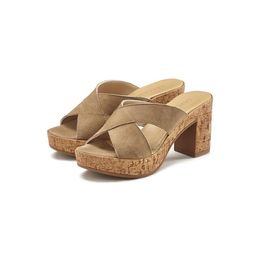 Lascana Pantolette 'Sommerschuh, offener Schuh, Sandalette, Mule,' taupe Gr. 41 f&uuml;r Damen