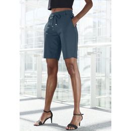 Lascana Shorts blau Gr. 34 f&uuml;r Damen. Mit Bindeband. L&auml;ssig Geschnitten. Nachhaltig.