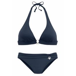s.Oliver Set: Triangel-Bikini 'Tonia' blau Gr. 34 Cup A/B. Mit Zierperlen. Ohne B&uuml;gel