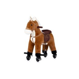 Chipolino Rutscher Tiere Sound Rollen Pl&uuml;sch Reitspielzeug Rollpferd Griffe braun