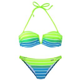 Venice Beach Set: Bandeau-Bikini mehrfarbig Gr. 36 Cup A/B. Mit Seitlichen St&auml;bchen