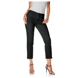 3/4-Hose Heine, Damen, Gr. 19, Kurzgr&ouml;&szlig;en, schwarz, 98% Baumwolle, 2% Elasthan, Miedereinsatz:15% Elasthan, 85% Polyamid, unifarben, 7/8-L&auml;nge, Hosen